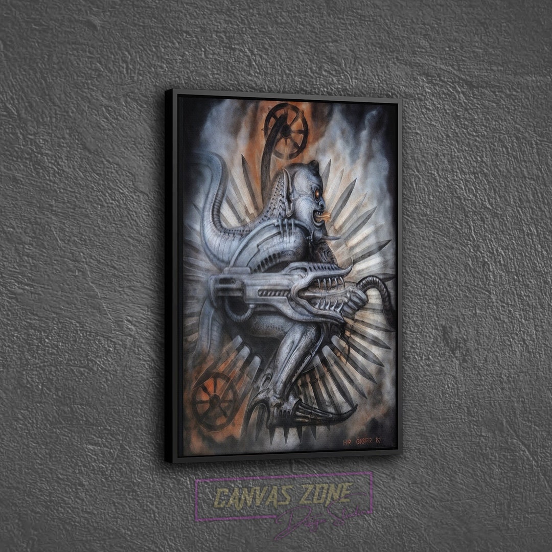 Giger Alien Poster Canvas, Painting of Hr Giger Wall Decor, Surreal ...