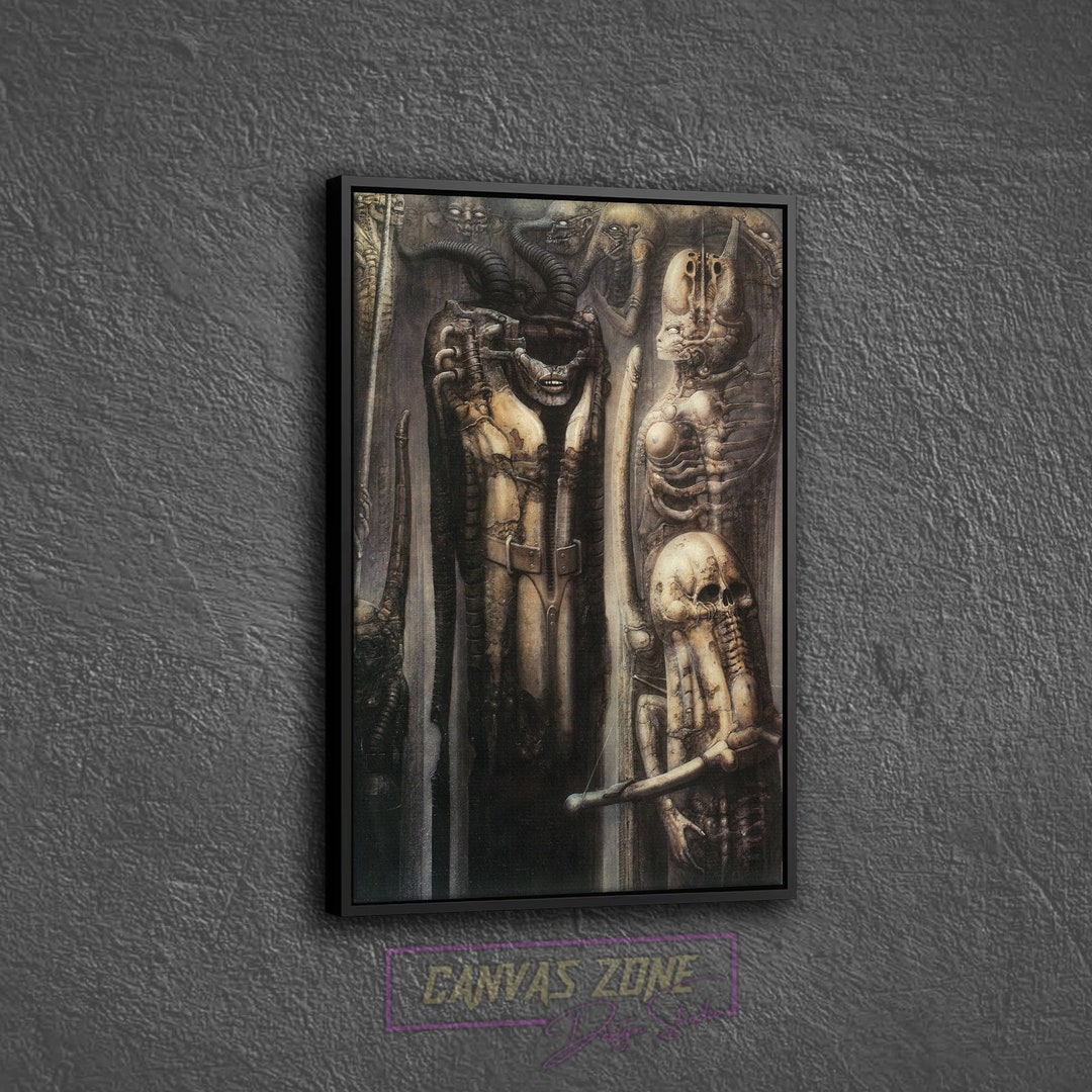 Giger Alien Poster Canvas, Painting of Hr Giger Wall Decor, Surreal ...