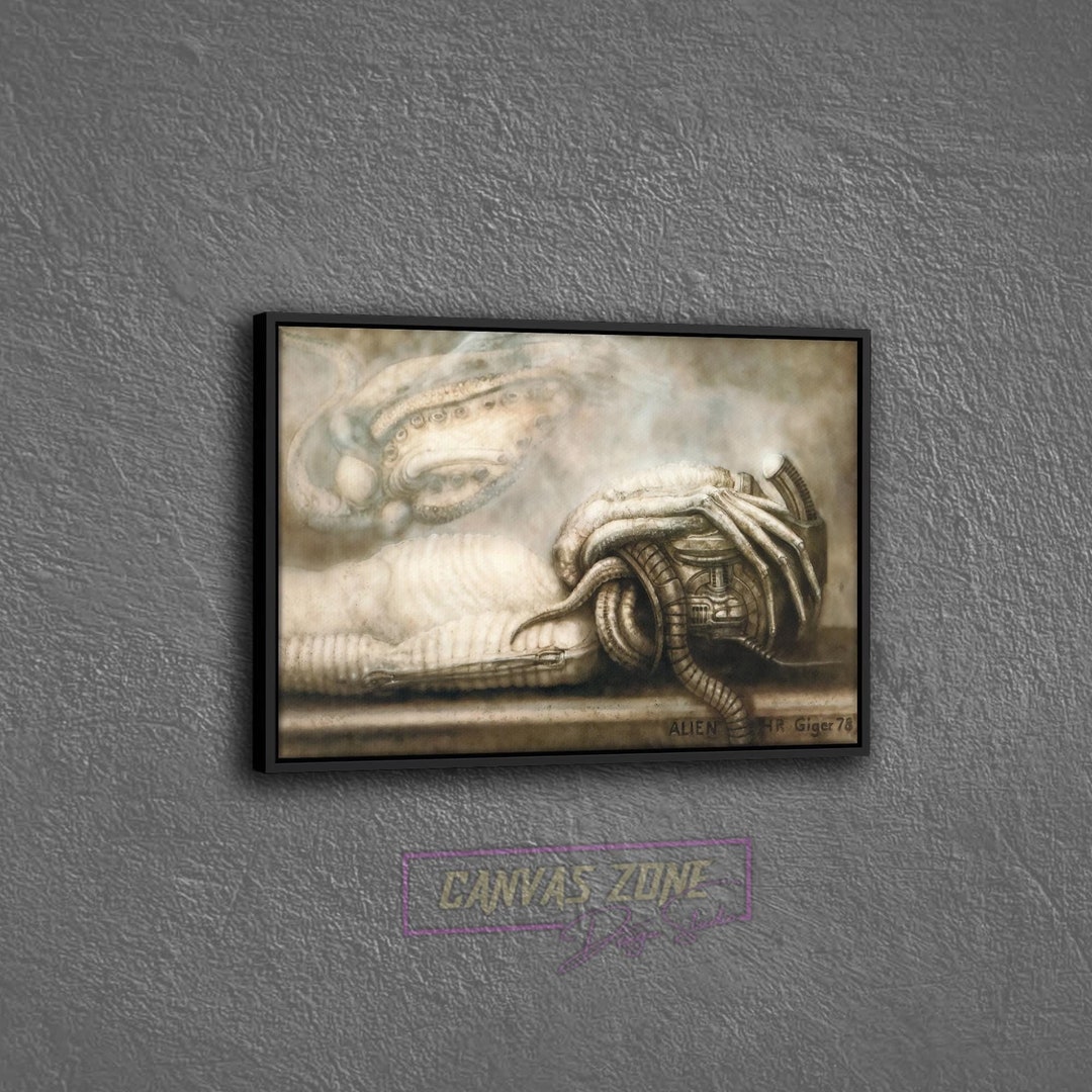 Giger Alien Poster Canvas, Painting of Hr Giger Wall Decor, Surreal ...