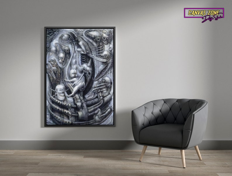 Giger Alien Poster Canvas, Painting of Hr Giger Wall Decor, Surreal ...