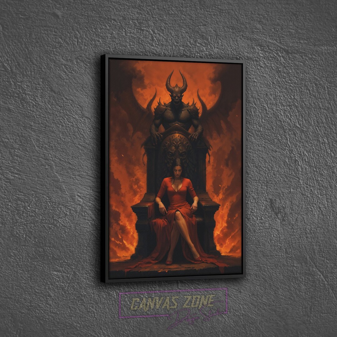 The Devil's Wife Canvas, Devil Canvas, Satan Canvas, Goth Canvas ...