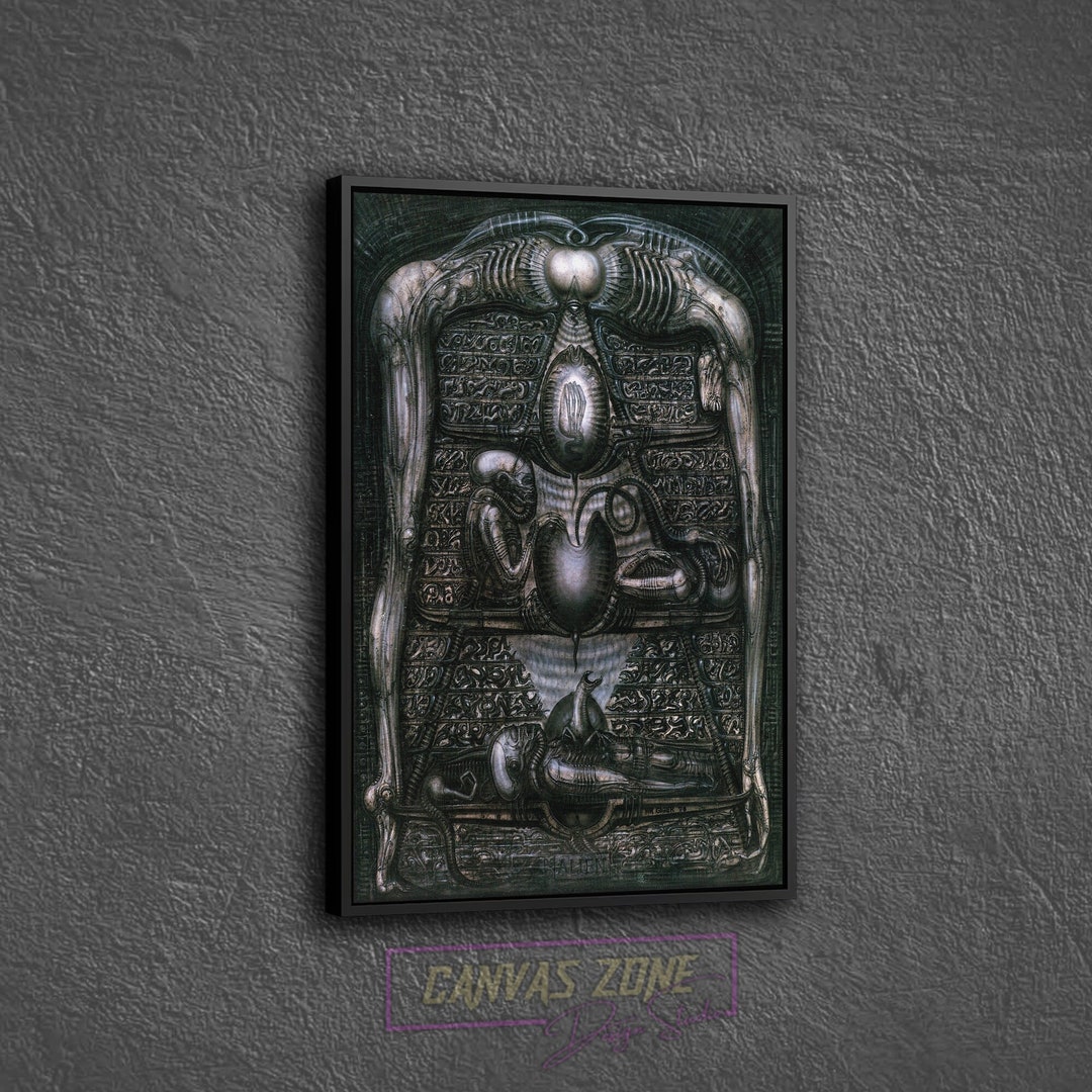 Giger Alien Poster Canvas, Painting of Hr Giger Wall Decor, Surreal ...