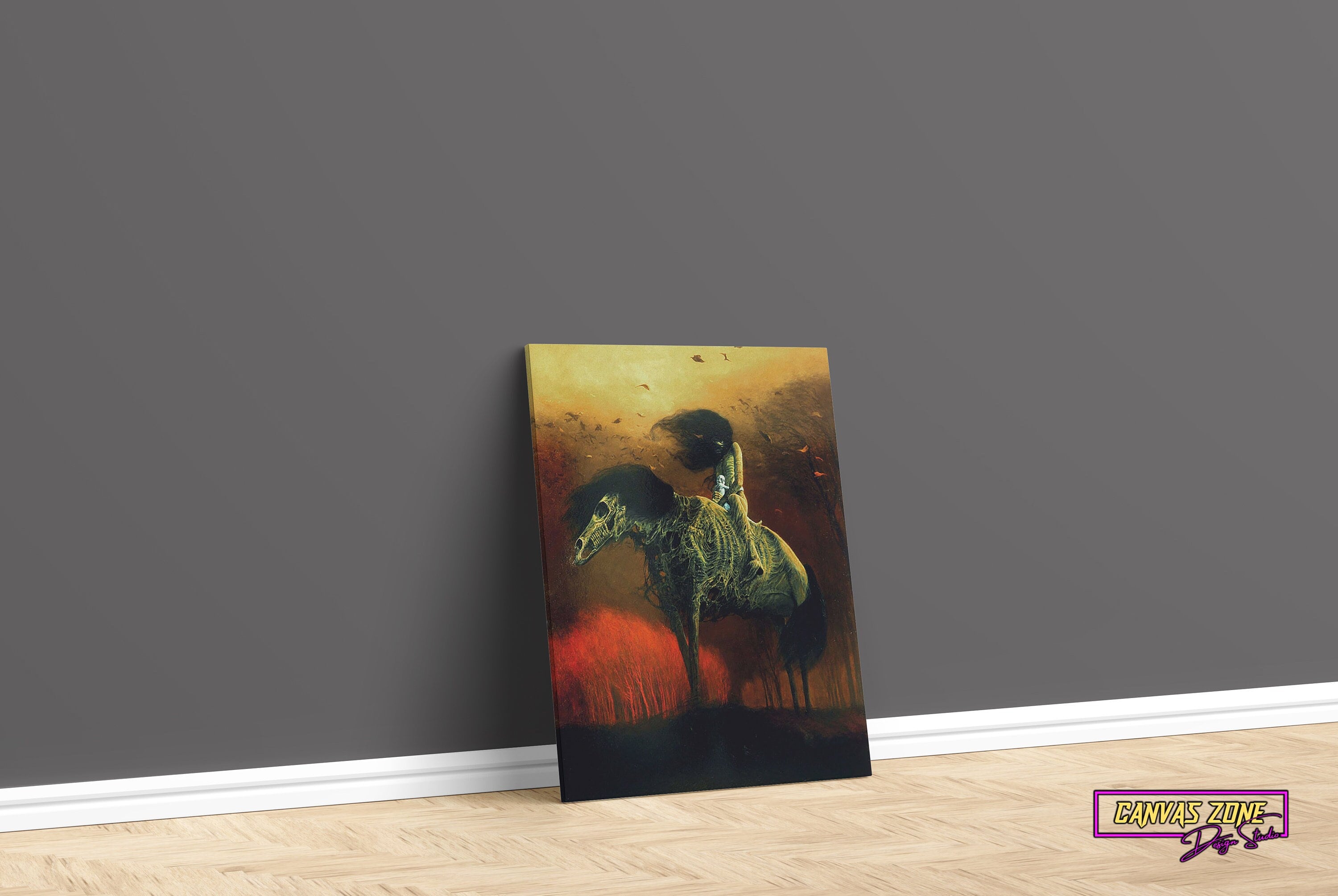 Loss Surreal Painting Canvas, Painting of Zdzislaw Beksinski Wall Decor ...