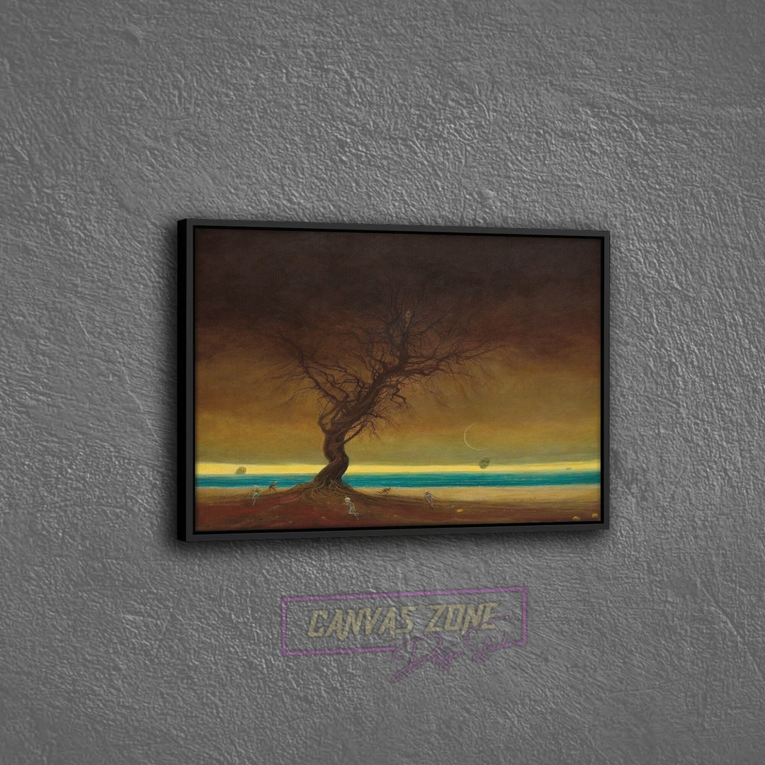 Surreal Tree Print Wall Art, Painting of Zdzislaw Beksinski Wall Decor ...