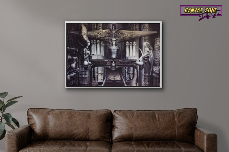 Giger Alien Poster Canvas, Painting of Hr Giger Wall Decor, Surreal ...