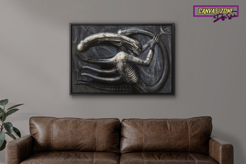 Giger Alien Poster Canvas, Painting of Hr Giger Wall Decor, Surreal ...