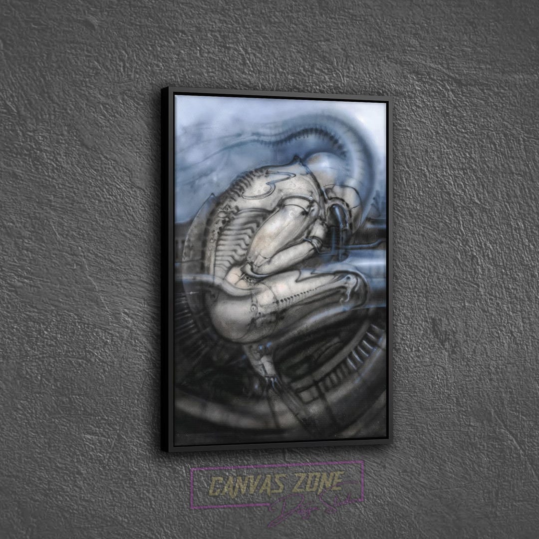 Giger Alien Poster Canvas, Painting of Hr Giger Wall Decor, Surreal ...