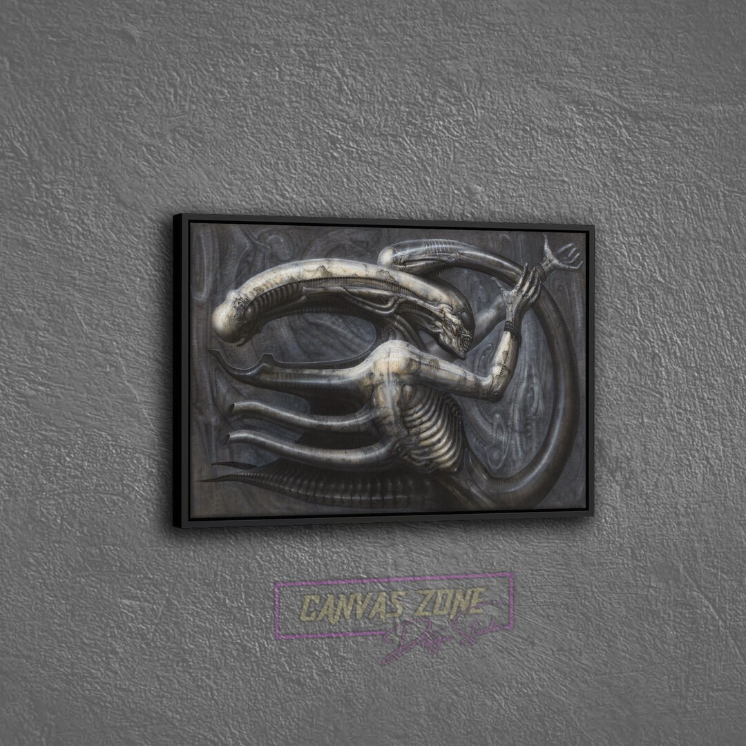 Giger Alien Poster Canvas, Painting of Hr Giger Wall Decor, Surreal ...
