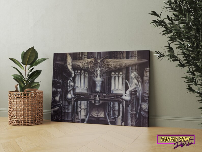 Giger Alien Poster Canvas, Painting of Hr Giger Wall Decor, Surreal ...