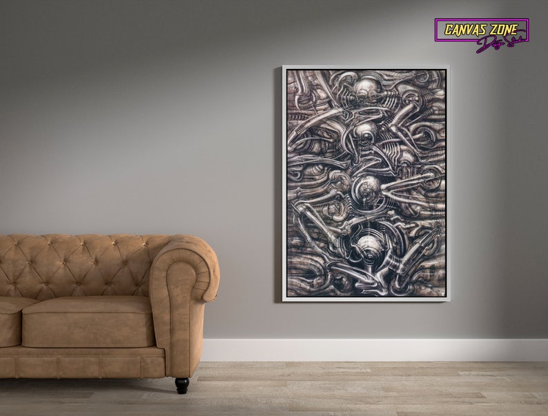 Giger Alien Poster Canvas, Painting of Hr Giger Wall Decor, Surreal ...