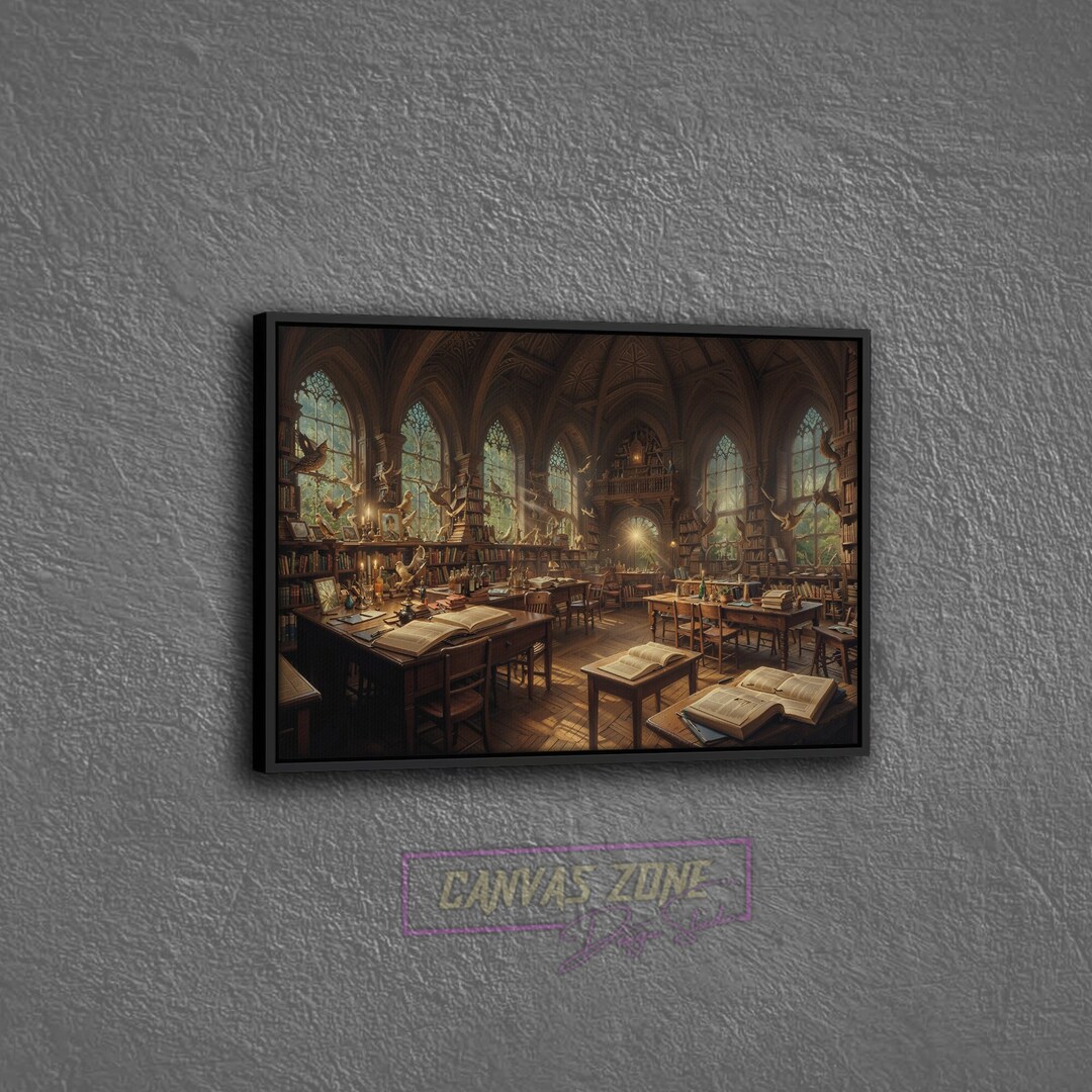 Fantasy Library Painting, Wizard Library Painting, Fantasy Bookstore ...