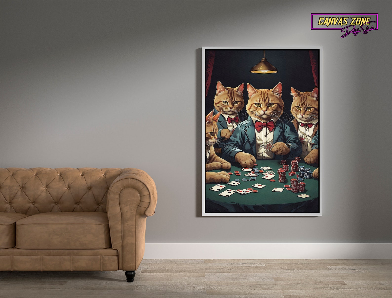 Gambling Cats Canvas, Cats Playing Poker Canvas Poster, Cats Table Game ...