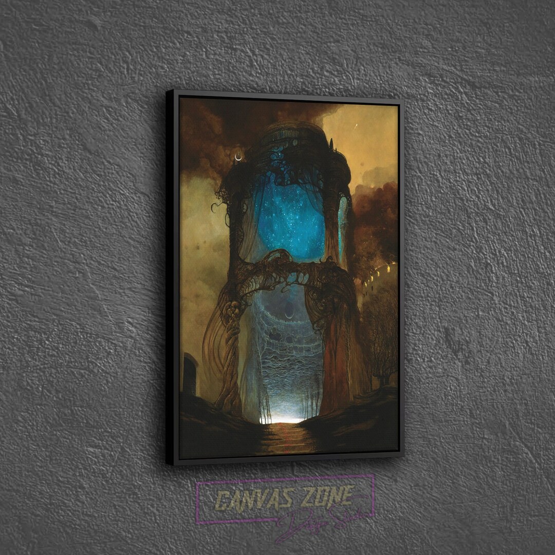 Mythical Gate Painting Canvas, Painting of Zdzislaw Beksinski Wall ...