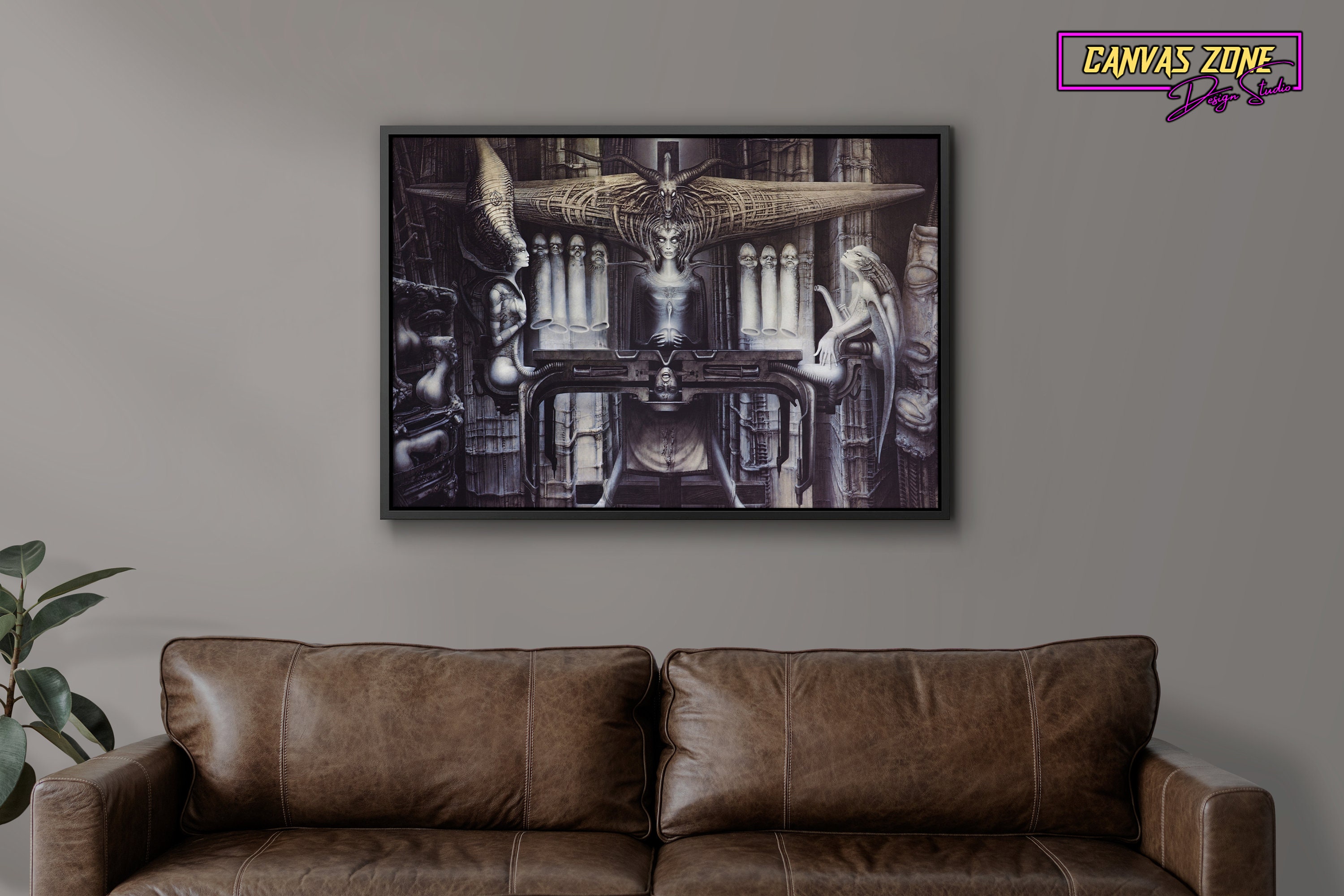 Giger Alien Poster Canvas, Painting of Hr Giger Wall Decor, Surreal ...
