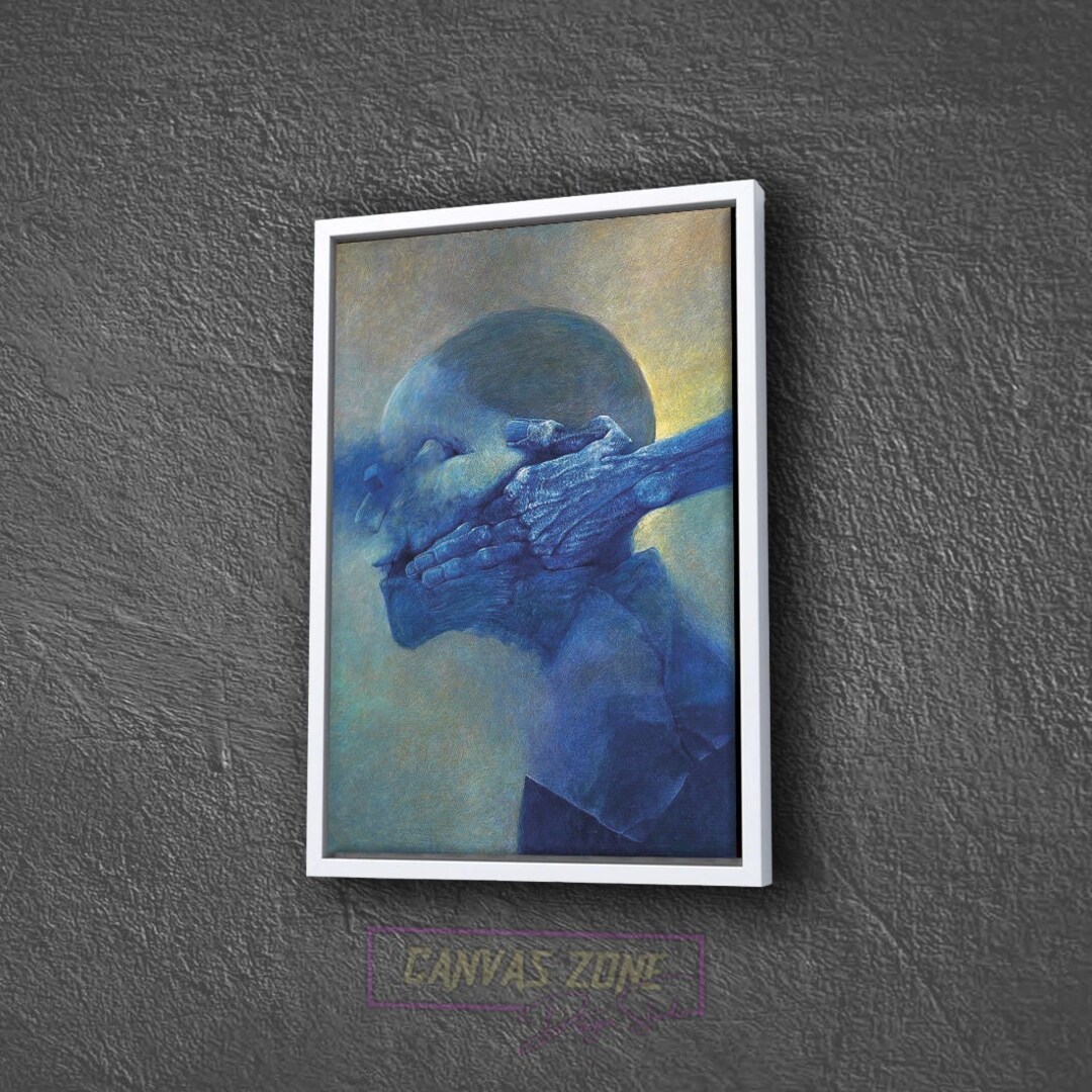 Psychedelic People Painting Canvas, Painting of Zdzislaw Beksinski Wall ...