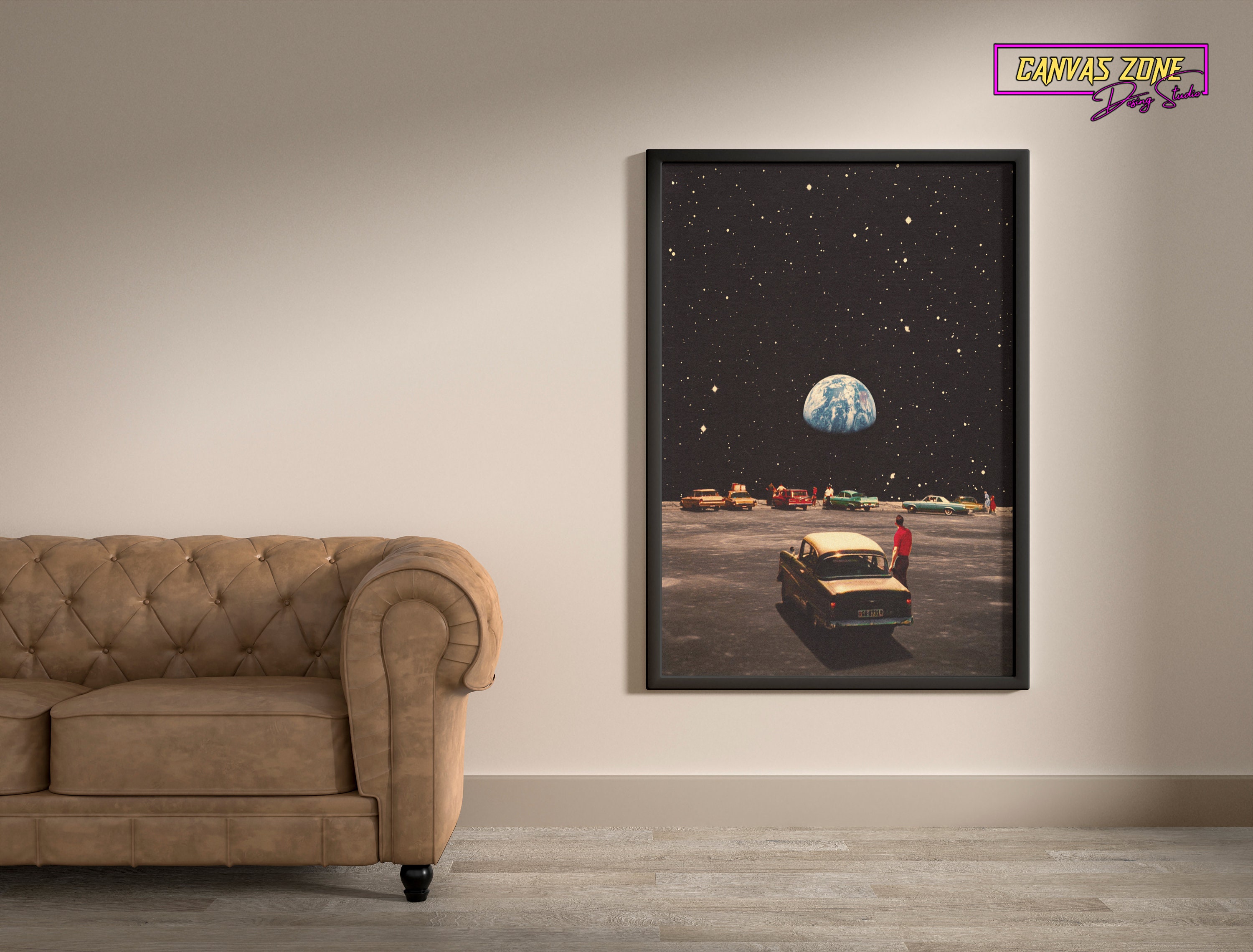 Retro Space Landscape Canvas Poster Retro Space Wall Decor - Etsy