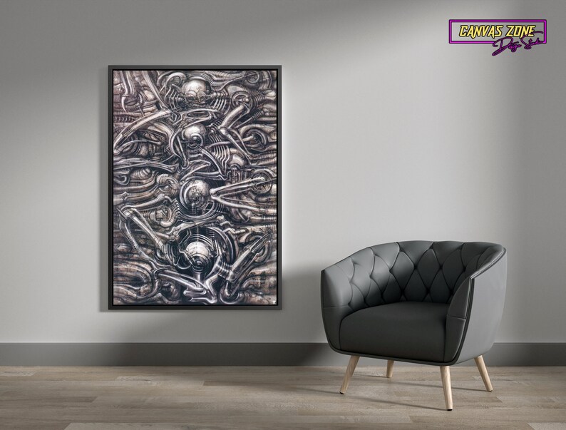 Giger Alien Poster Canvas, Painting of Hr Giger Wall Decor, Surreal ...