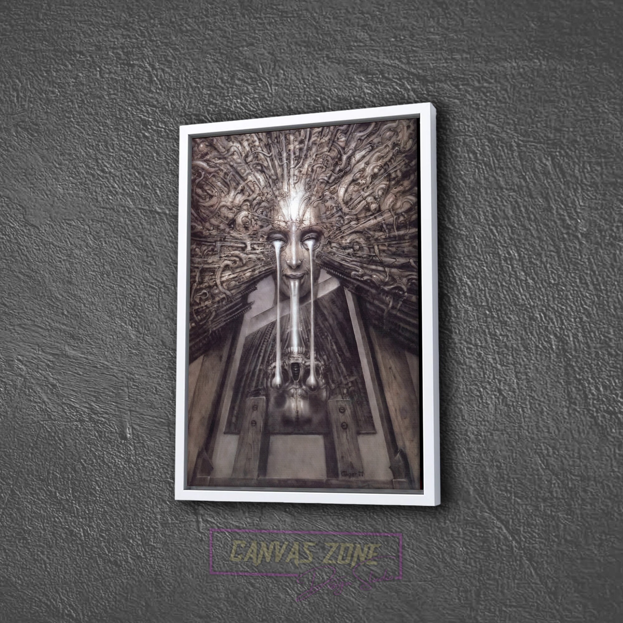 Giger Alien Poster Canvas, Painting of Hr Giger Wall Decor, Surreal ...