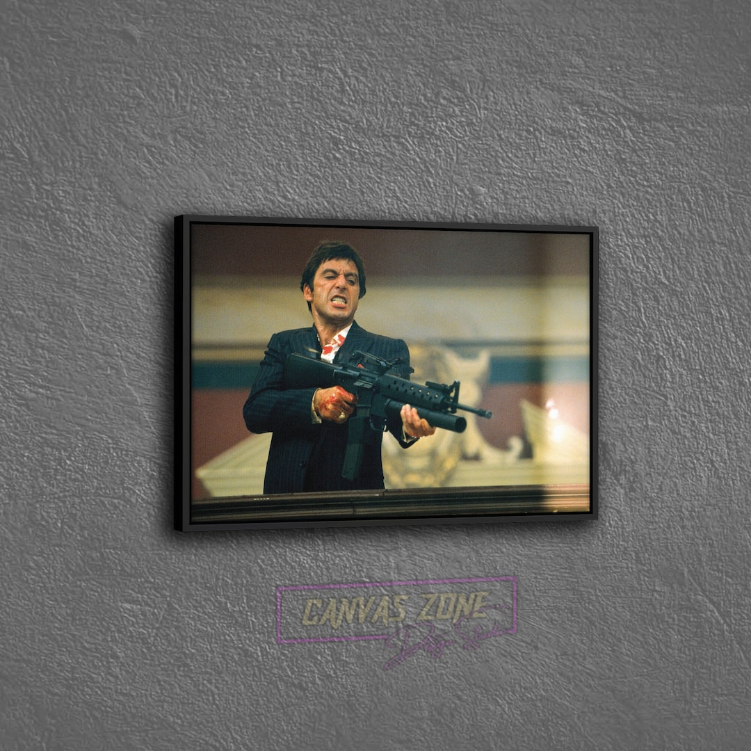Scarface Poster Tony Montana Gangsta Movie Canvas Wall Art, Movie Wall ...
