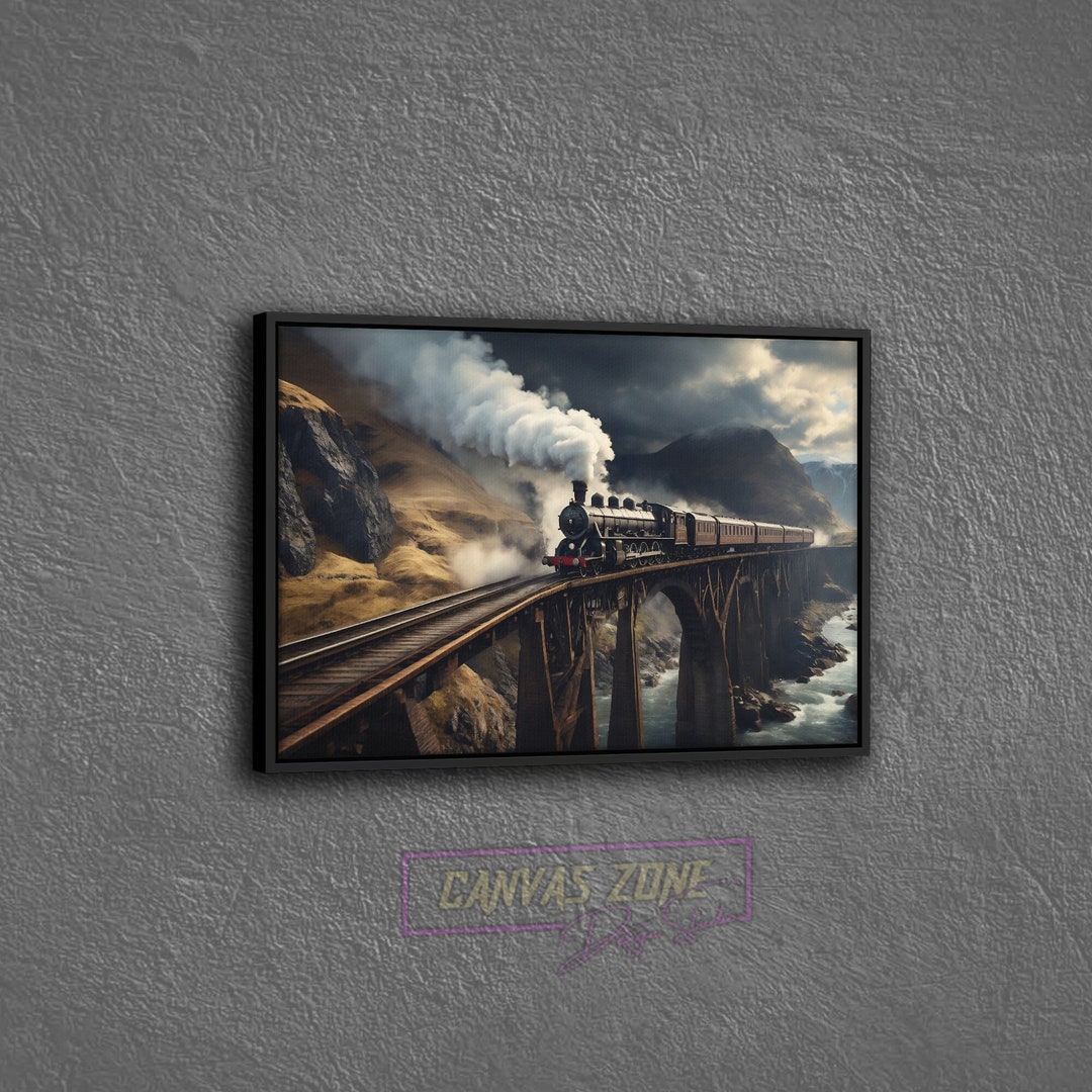 Wizard School Train Painting, Fantasy Train Painting, Wizard Train ...