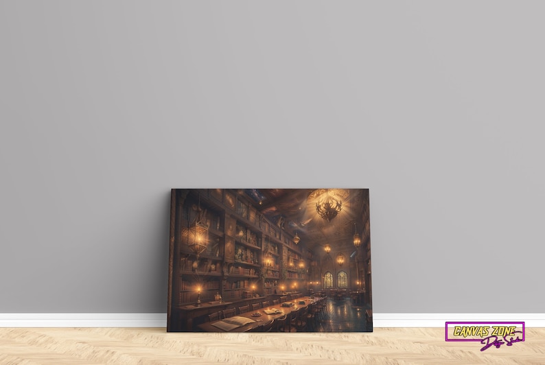 Fantasy Bookstore Print, Fantasy Library Painting, Wizard Library ...
