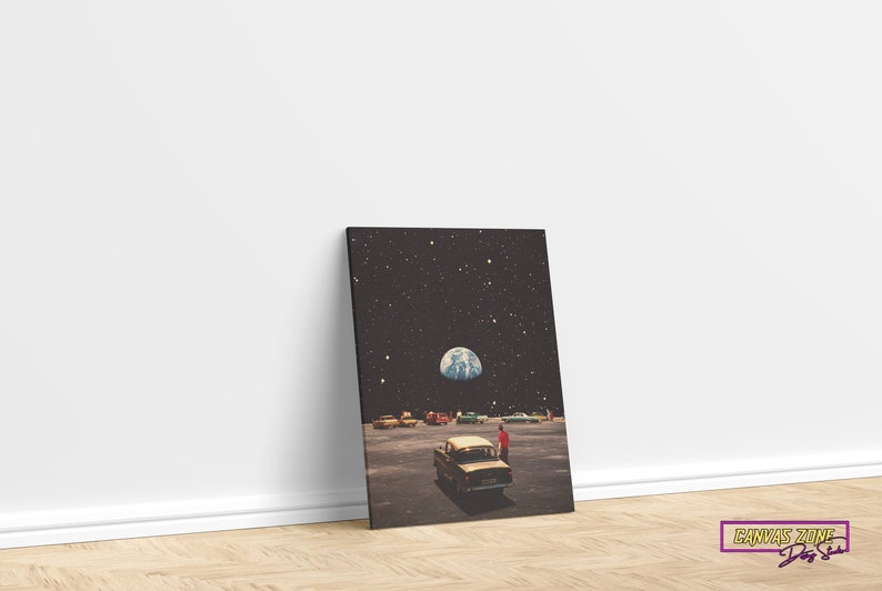 Retro Space Landscape Canvas Poster Retro Space Wall Decor - Etsy
