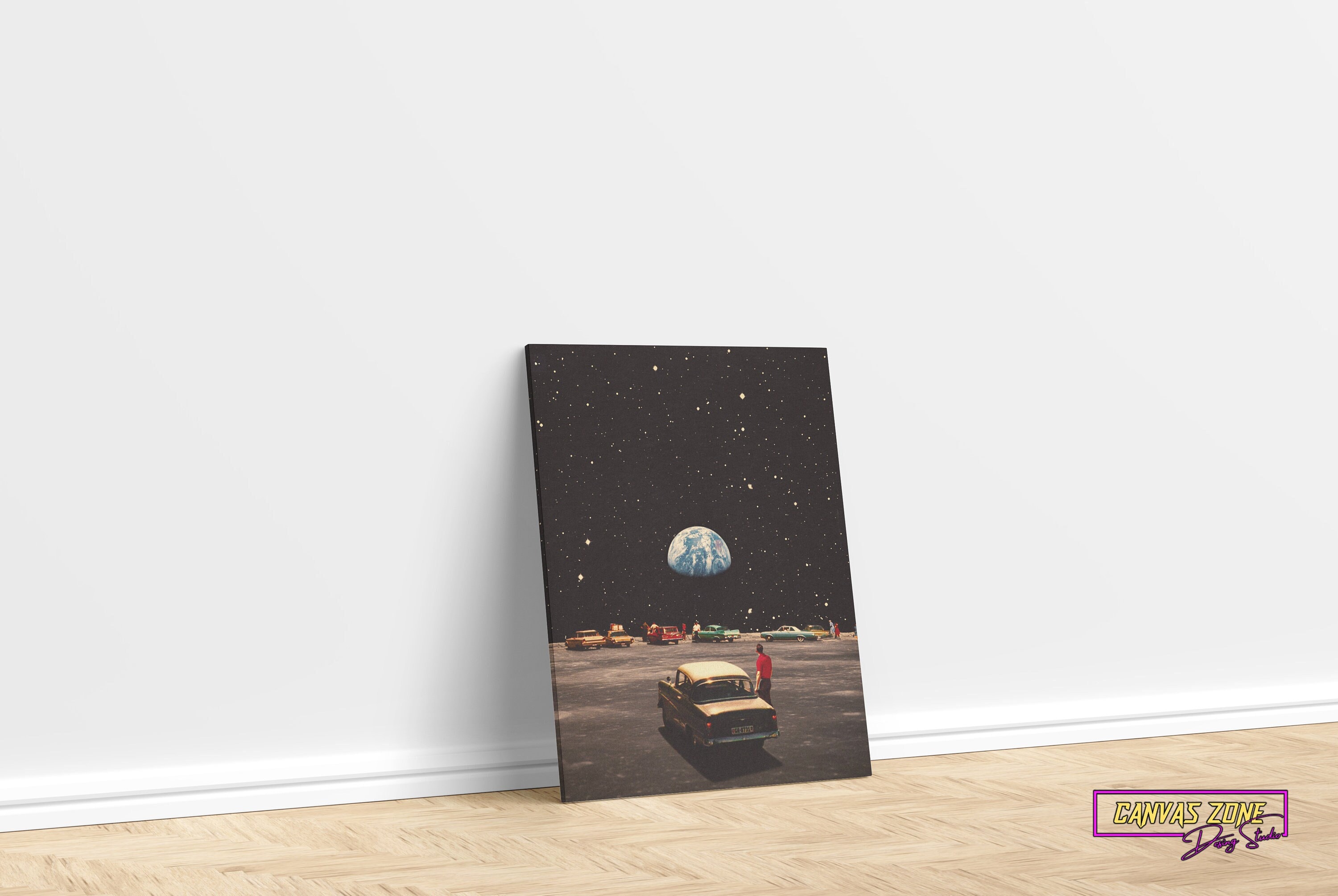 Retro Space Landscape Canvas Poster Retro Space Wall Decor - Etsy