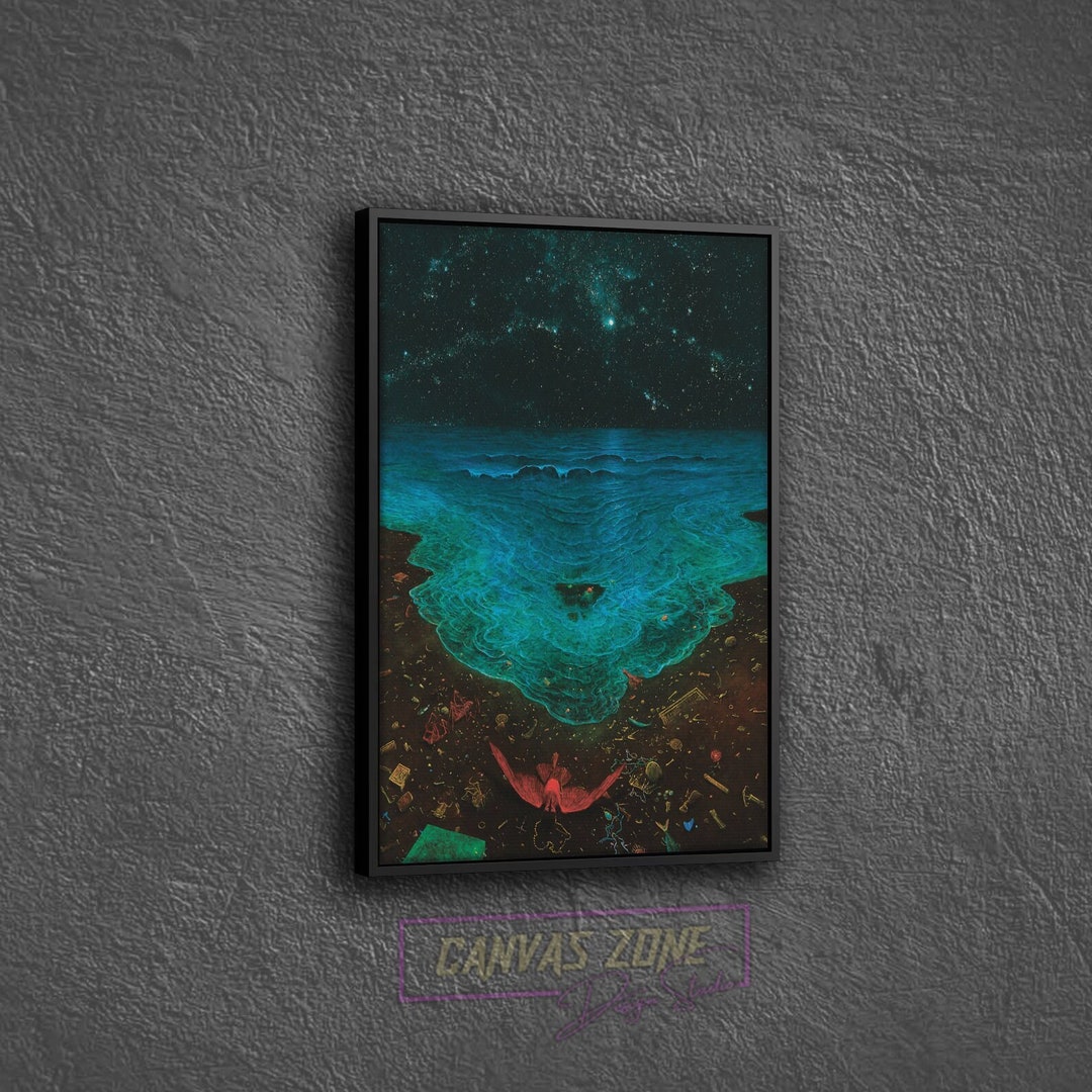 Dark Ocean Painting Canvas, Painting of Zdzislaw Beksinski Wall Decor ...