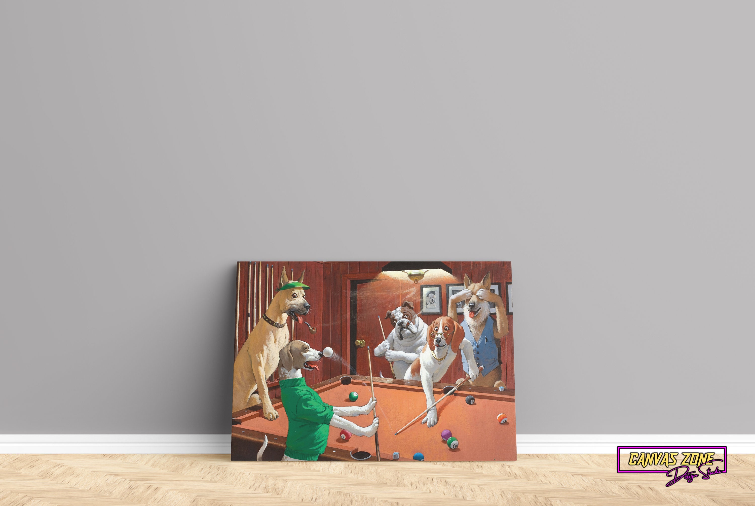 Dogs Playing Billiard Canvas Poster Dogs Playing Poker Canvas - Etsy
