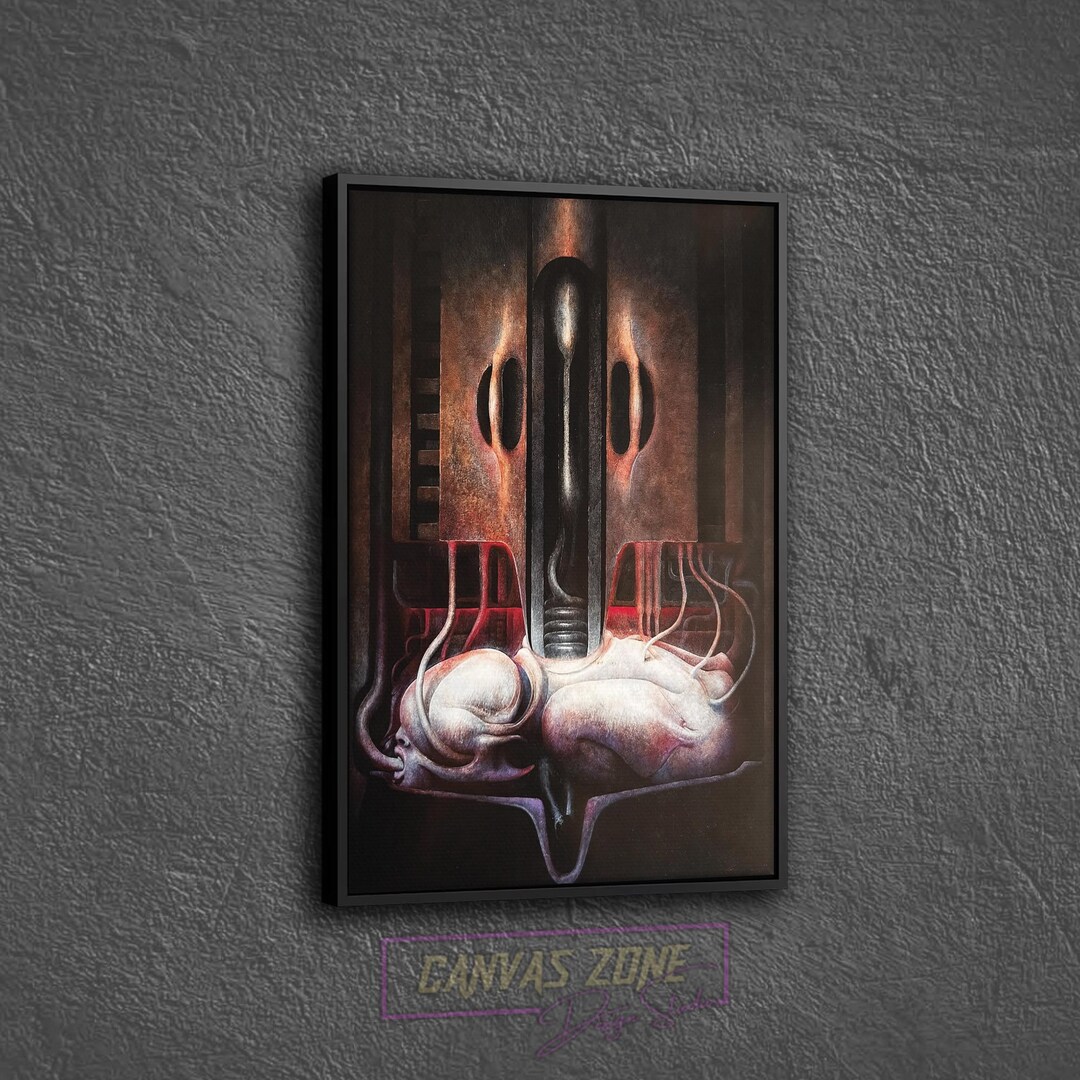 Giger Alien Poster Canvas, Painting of Hr Giger Wall Decor, Surreal ...