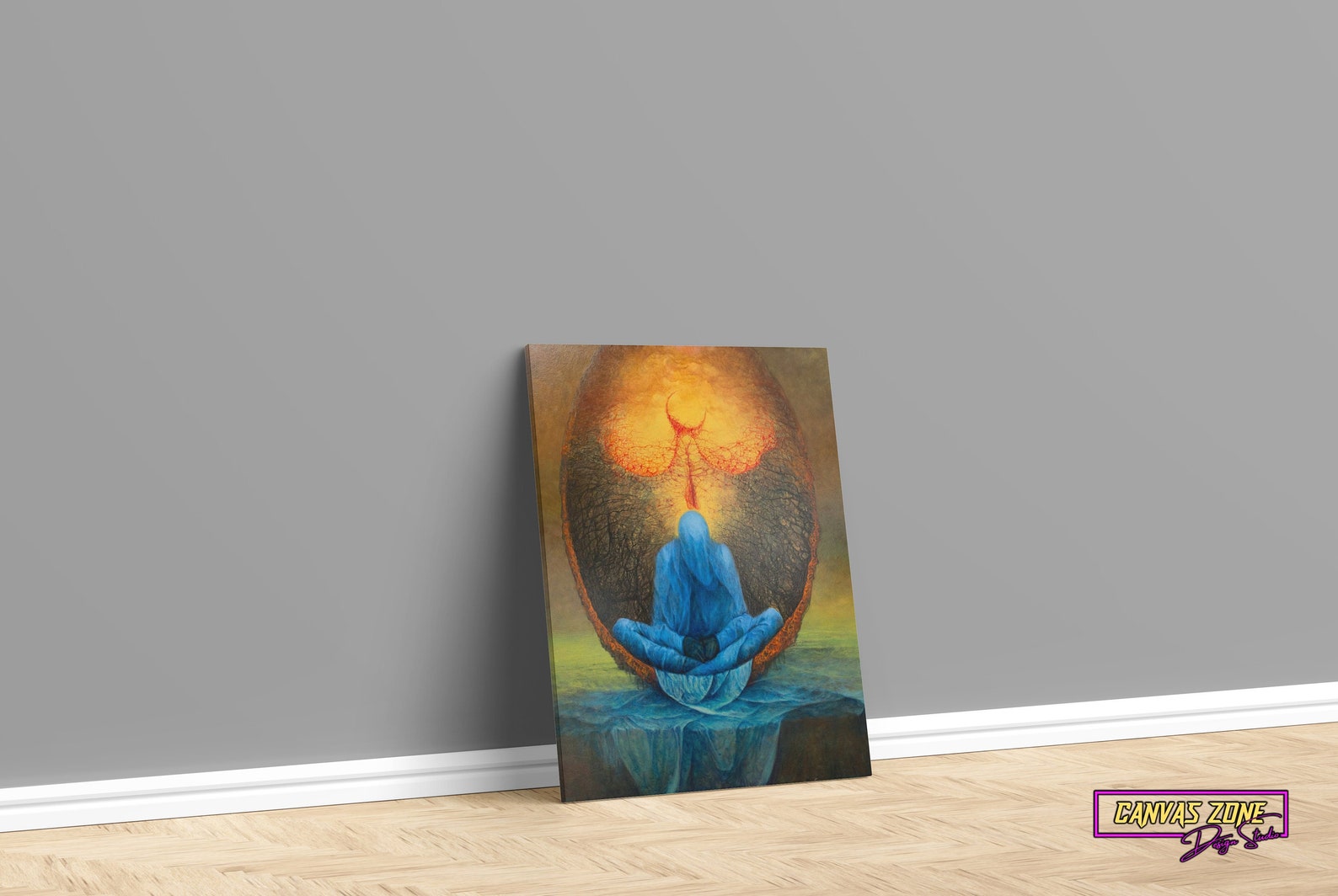 Astral Body Painting Canvas, Painting of Zdzislaw Beksinski Wall Decor ...