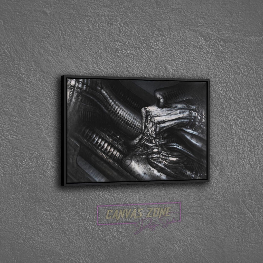 Giger Alien Poster Canvas, Painting of Hr Giger Wall Decor, Surreal ...