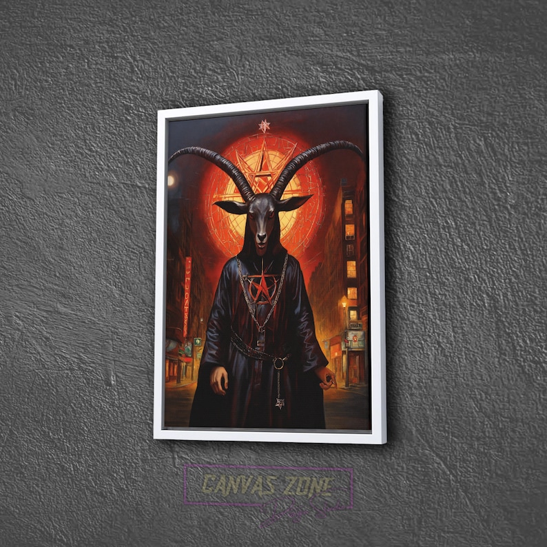 Baphomet Canvas, Satanic Goat Canvas, Occult Gothic Canvas, Satanic ...