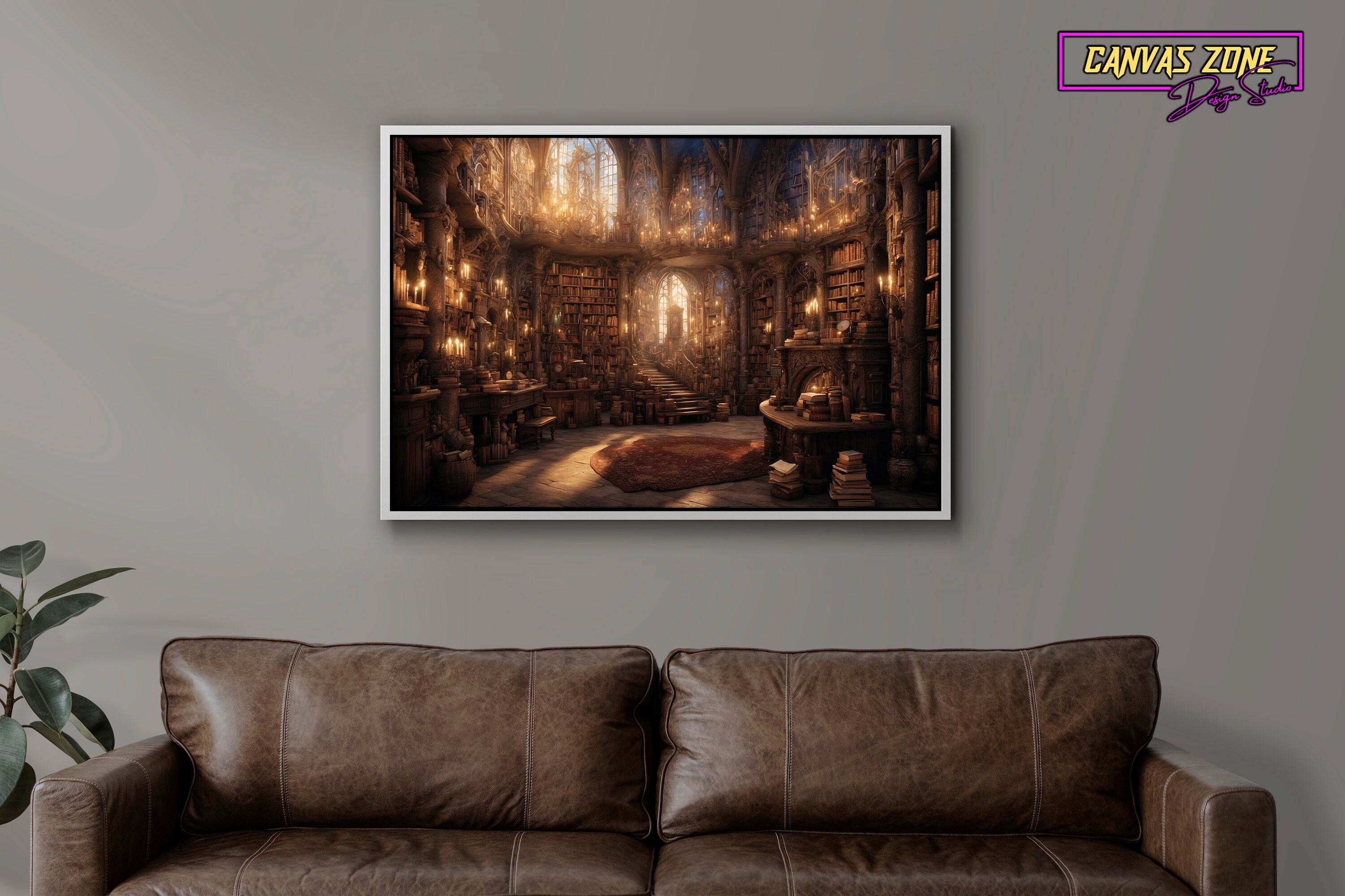 Wizard Library Painting, Fantasy Library Painting, Fantasy Bookstore ...