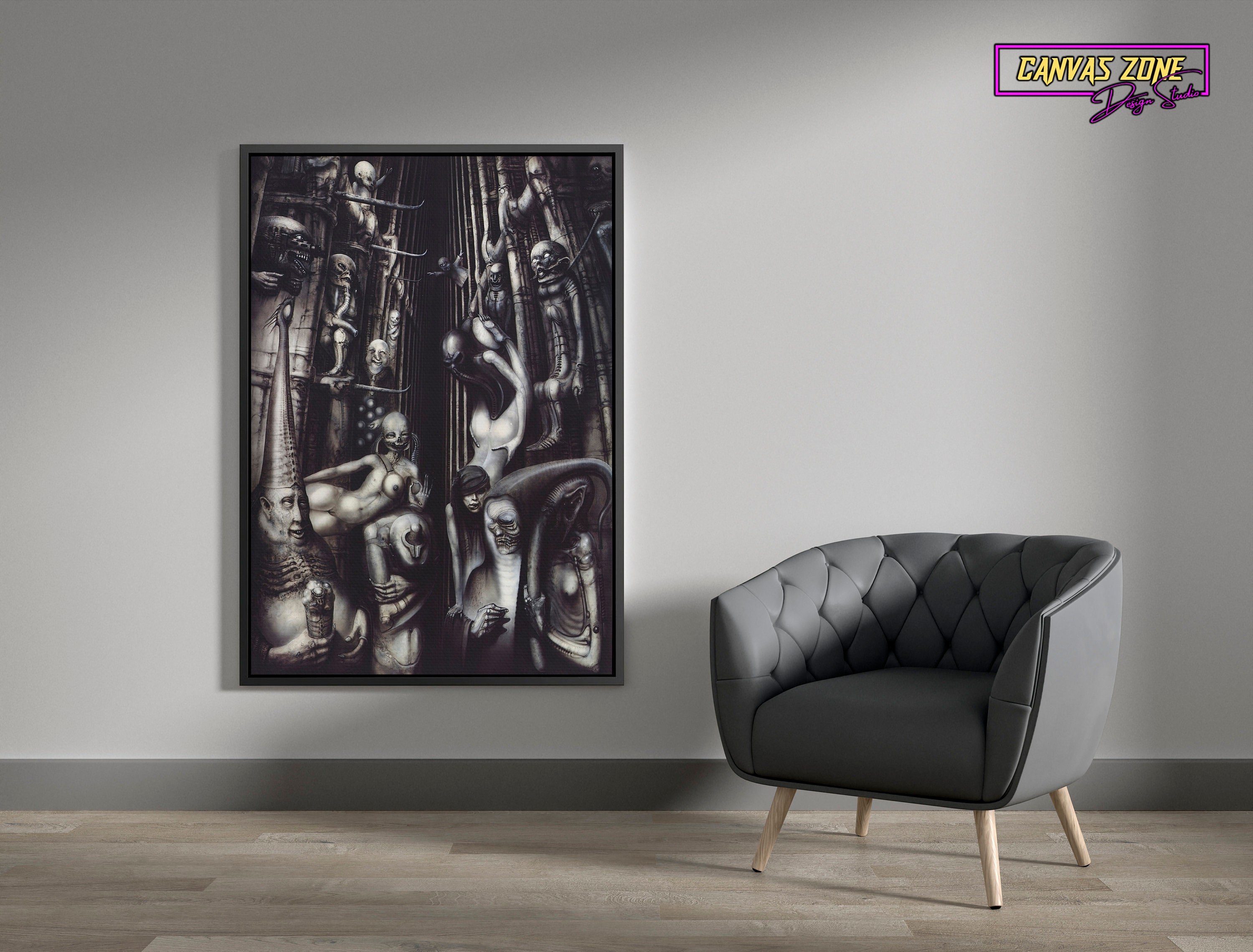 Giger Alien Poster Canvas, Painting of Hr Giger Wall Decor, Surreal ...