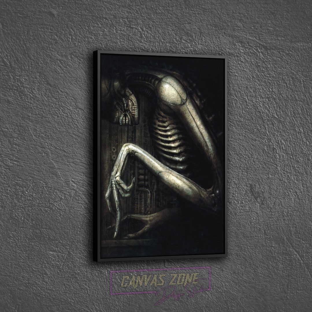 Giger Alien Poster Canvas, Painting of Hr Giger Wall Decor, Surreal ...