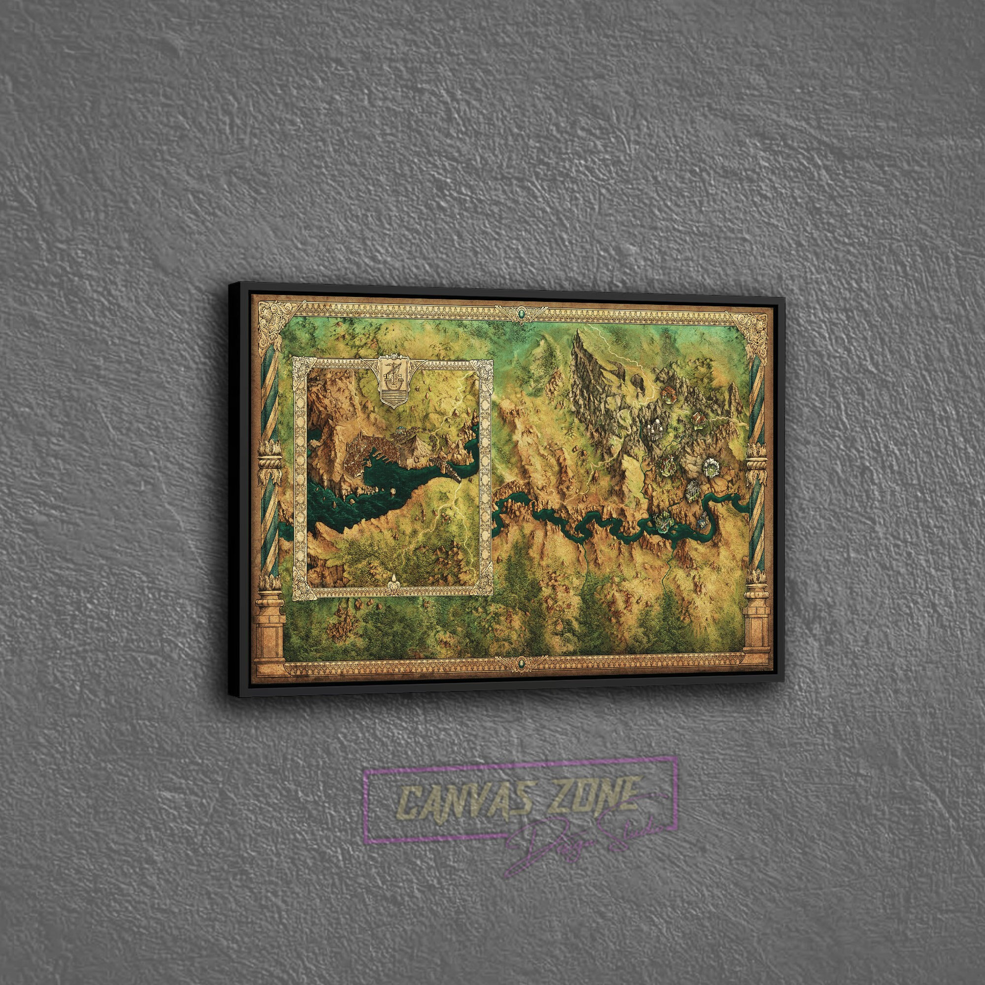 Baldur's Gate 3 World Map Canvas, Game Collection Map Canvas, Game ...