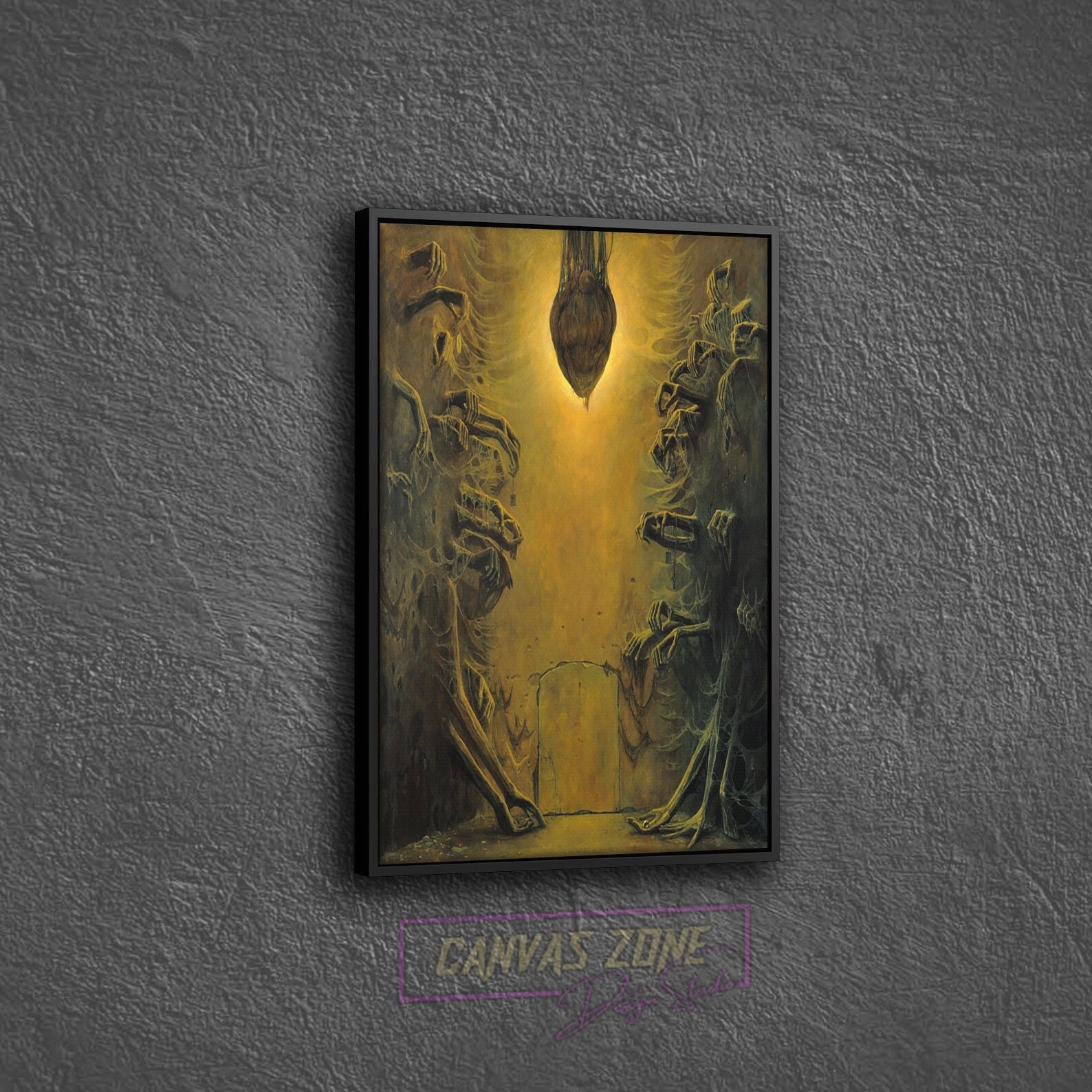 Angels Falling Into Hell Painting Canvas, Painting of Zdzislaw ...