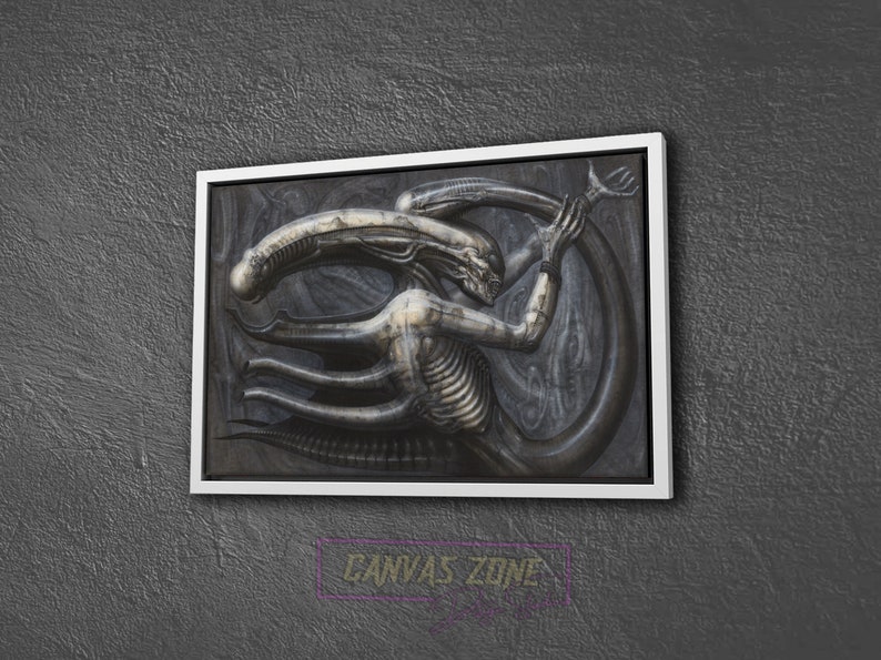 Giger Alien Poster Canvas, Painting of Hr Giger Wall Decor, Surreal ...