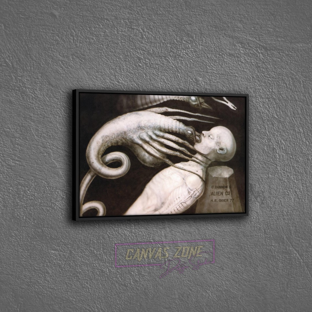 Giger Alien Poster Canvas, Painting of Hr Giger Wall Decor, Surreal ...