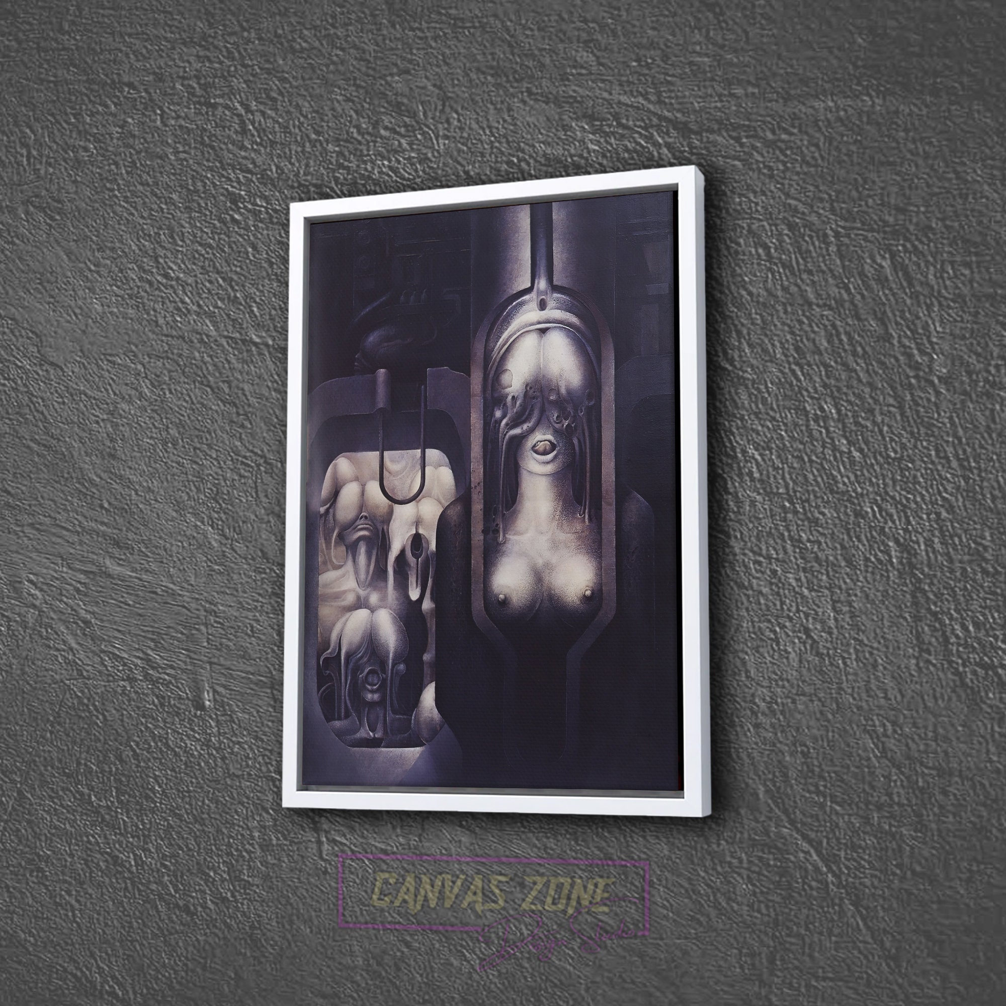 Giger Alien Poster Canvas, Painting of Hr Giger Wall Decor, Surreal ...
