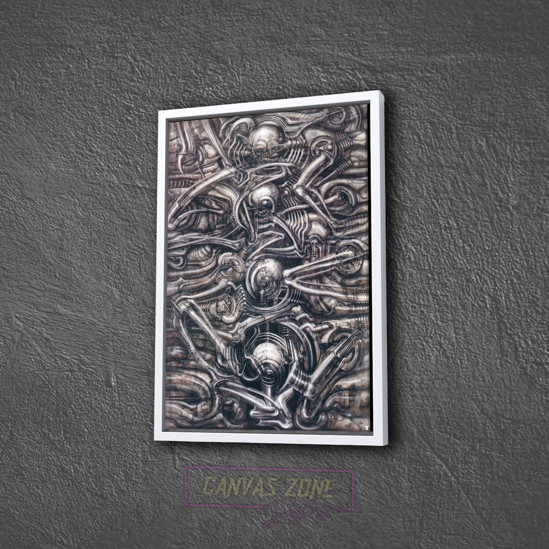 Giger Alien Poster Canvas, Painting of Hr Giger Wall Decor, Surreal ...