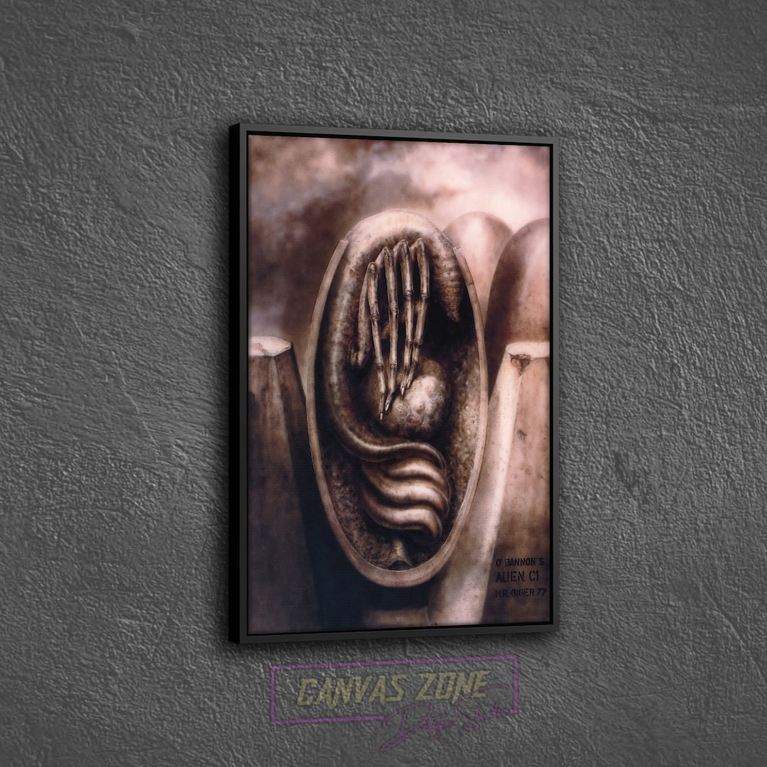 Giger Alien Poster Canvas, Painting of Hr Giger Wall Decor, Surreal ...