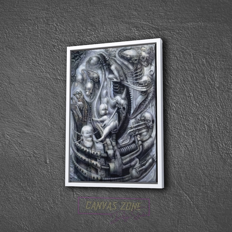 Giger Alien Poster Canvas, Painting of Hr Giger Wall Decor, Surreal ...
