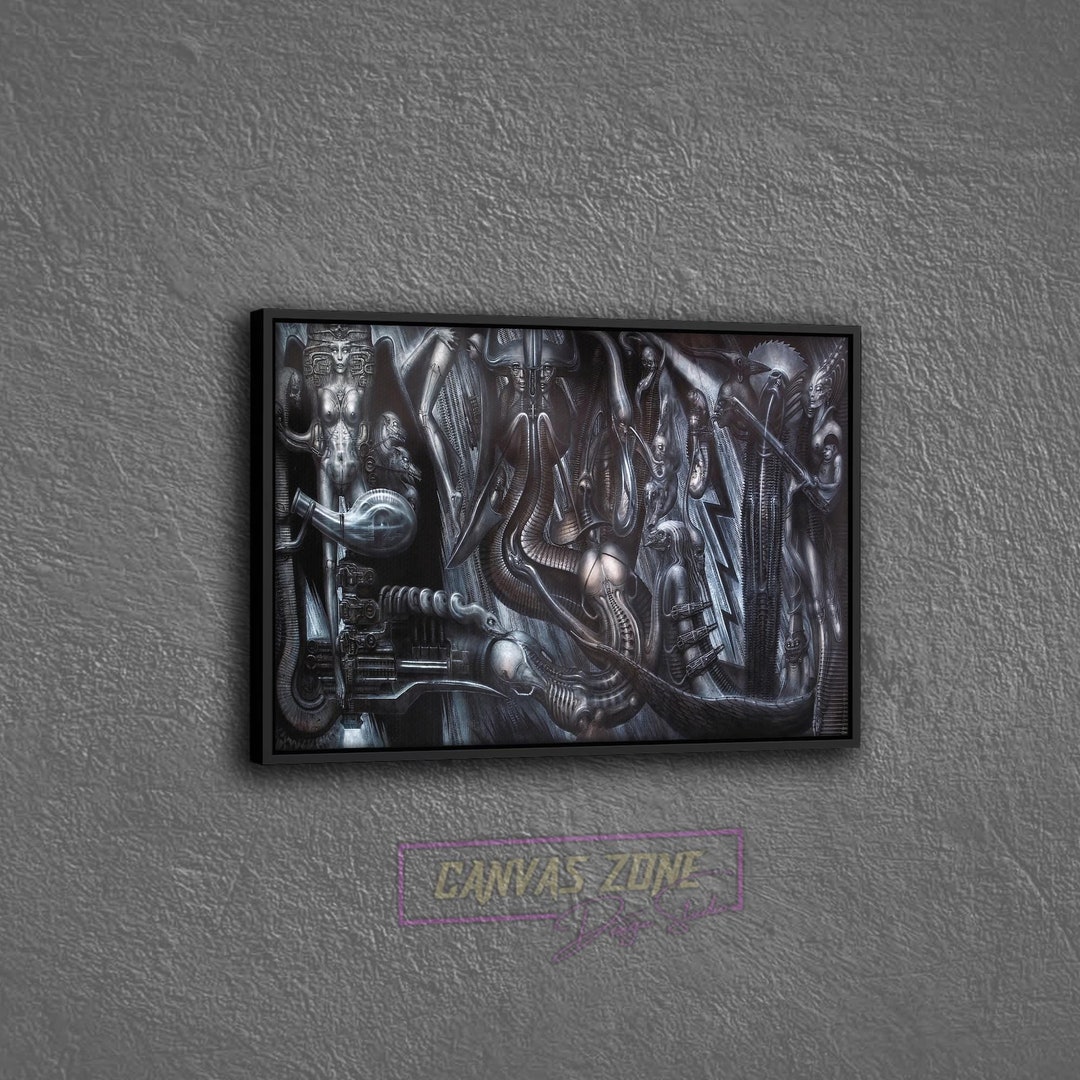 Giger Alien Poster Canvas, Painting of Hr Giger Wall Decor, Surreal ...