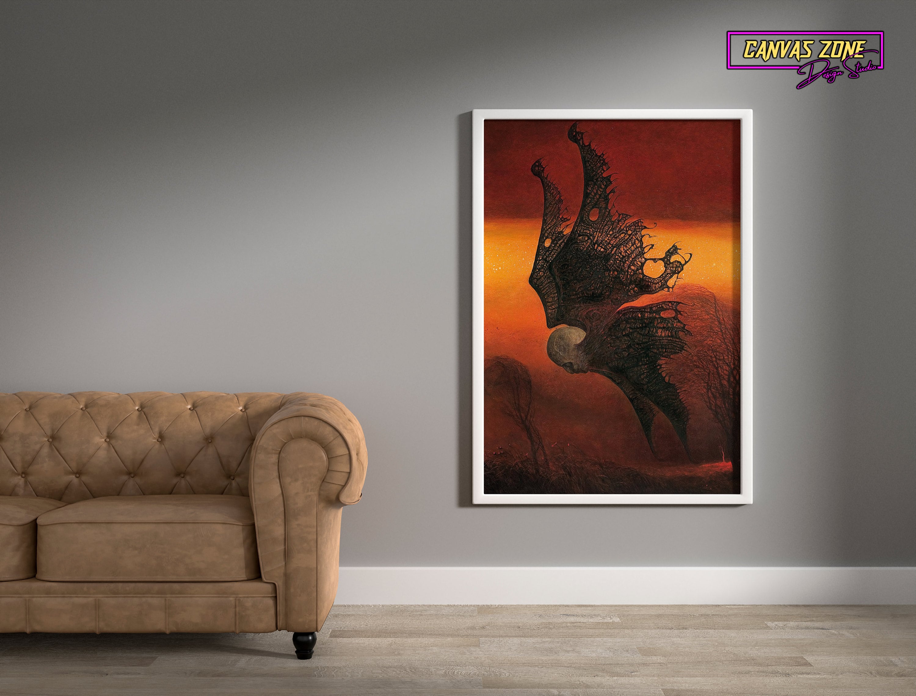 Devil Skeleton Painting Canvas Painting of Zdzislaw Beksinski - Etsy