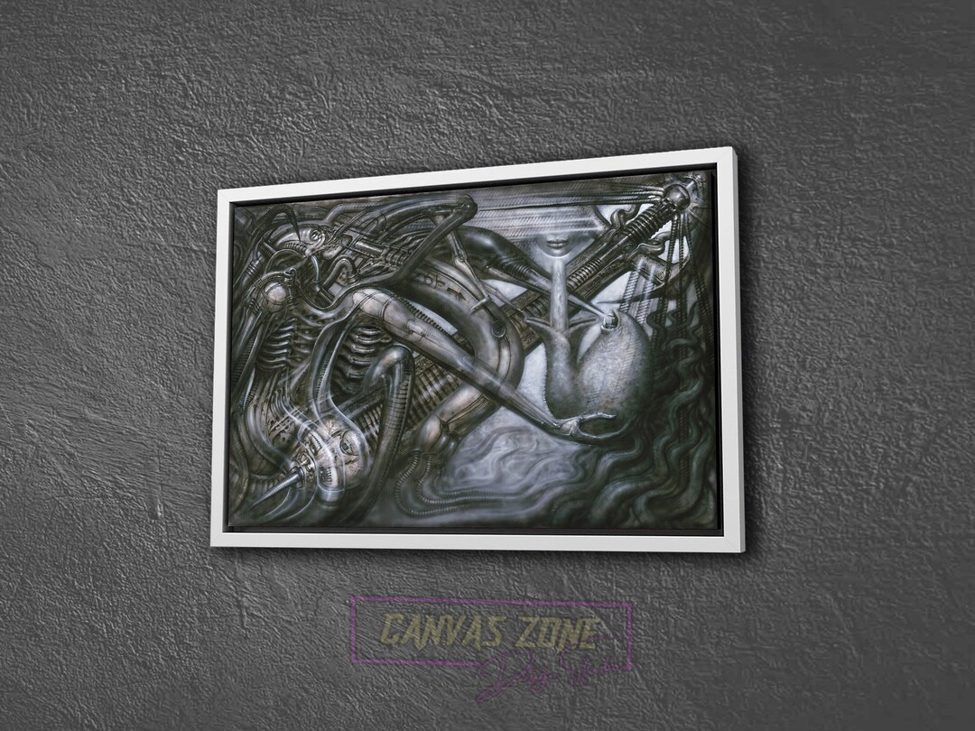 Giger Alien Poster Canvas, Painting of Hr Giger Wall Decor, Surreal ...