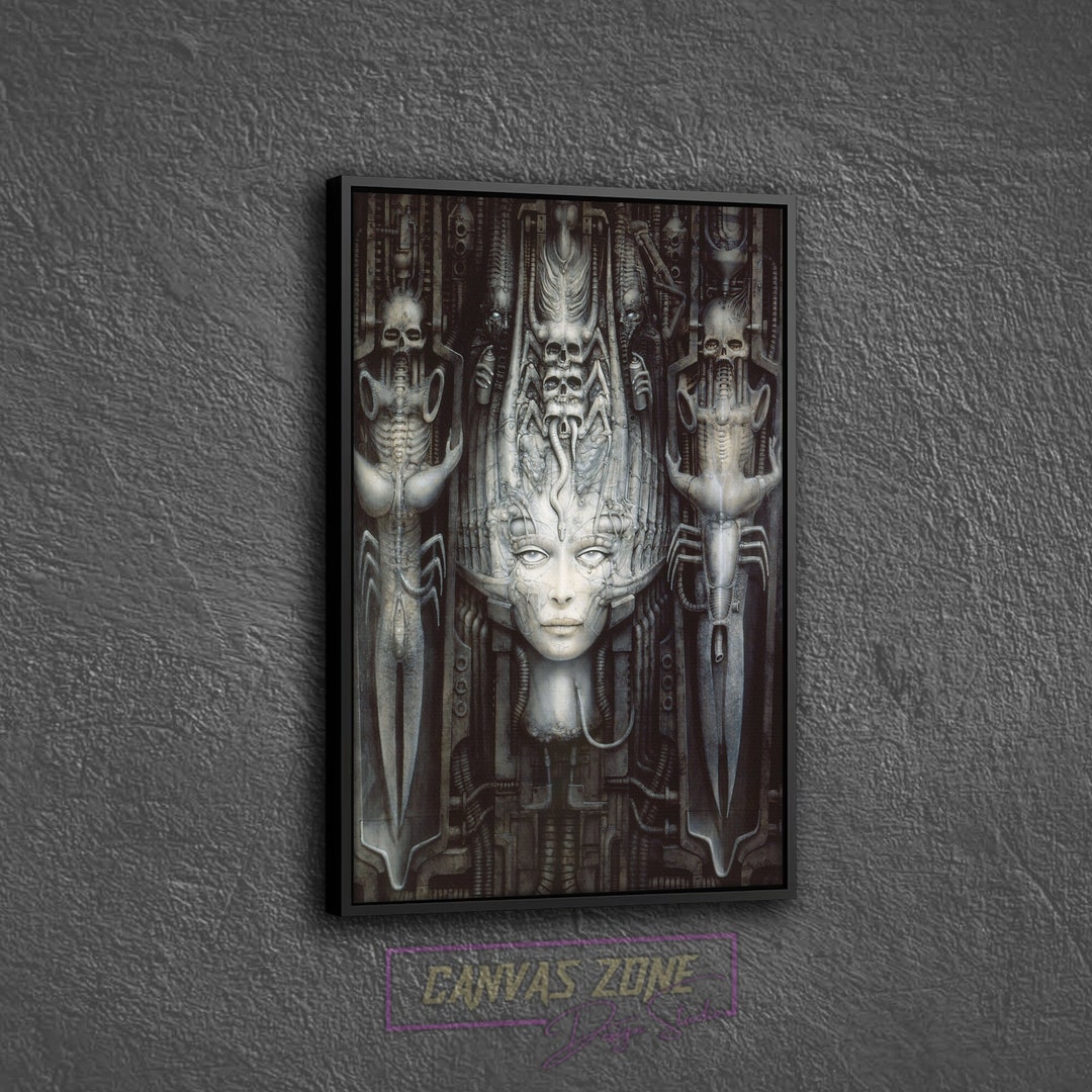 Giger Alien Poster Canvas, Painting of Hr Giger Wall Decor, Surreal ...