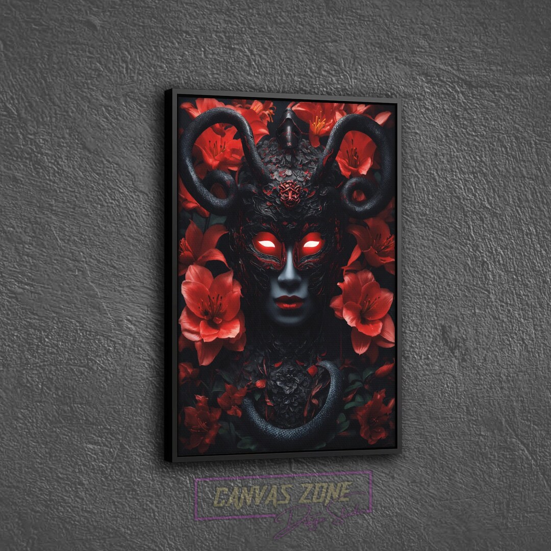 Evil Woman Canvas, Demonic Woman Canvas, Satan Canvas, Devil Wife ...