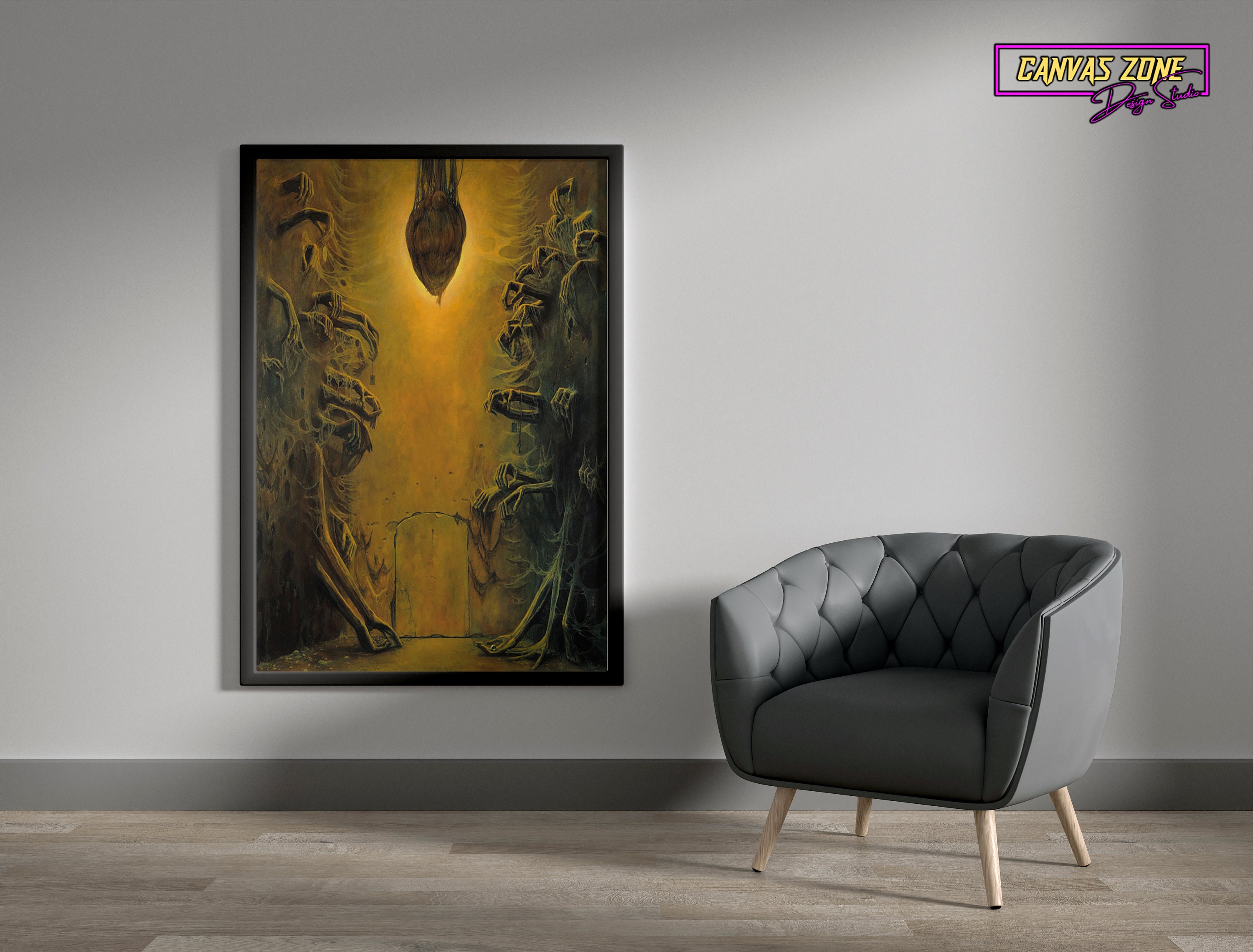 Angels Falling Into Hell Painting Canvas, Painting of Zdzislaw ...